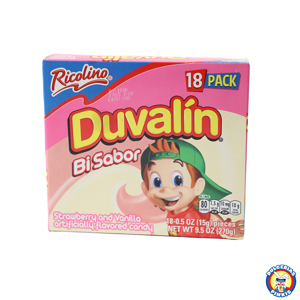 Ricolino Duvalin Strawberry Vanilla 18pc | Dulcerias Pinkis Most ...