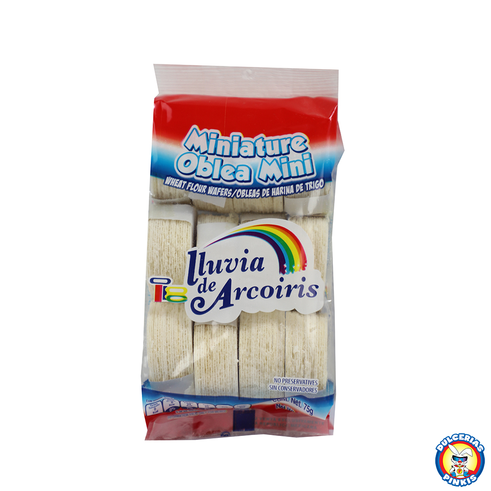Arcoiris Oblea Raspada Blanca Mini | Obleas