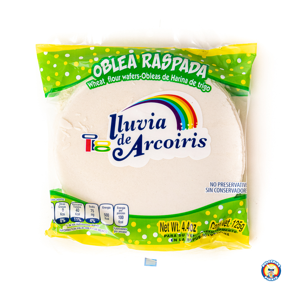 Arcoiris Oblea Raspada Blanca Grande | Obleas